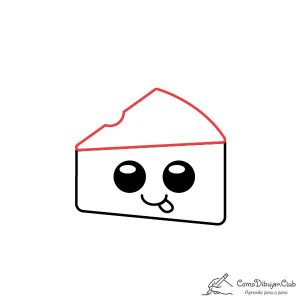 Cómo dibujar un Queso Kawaii | COMODIBUJAR.CLUB